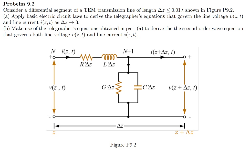 probelm 92 consider a differential segment of a tem transmission line ...