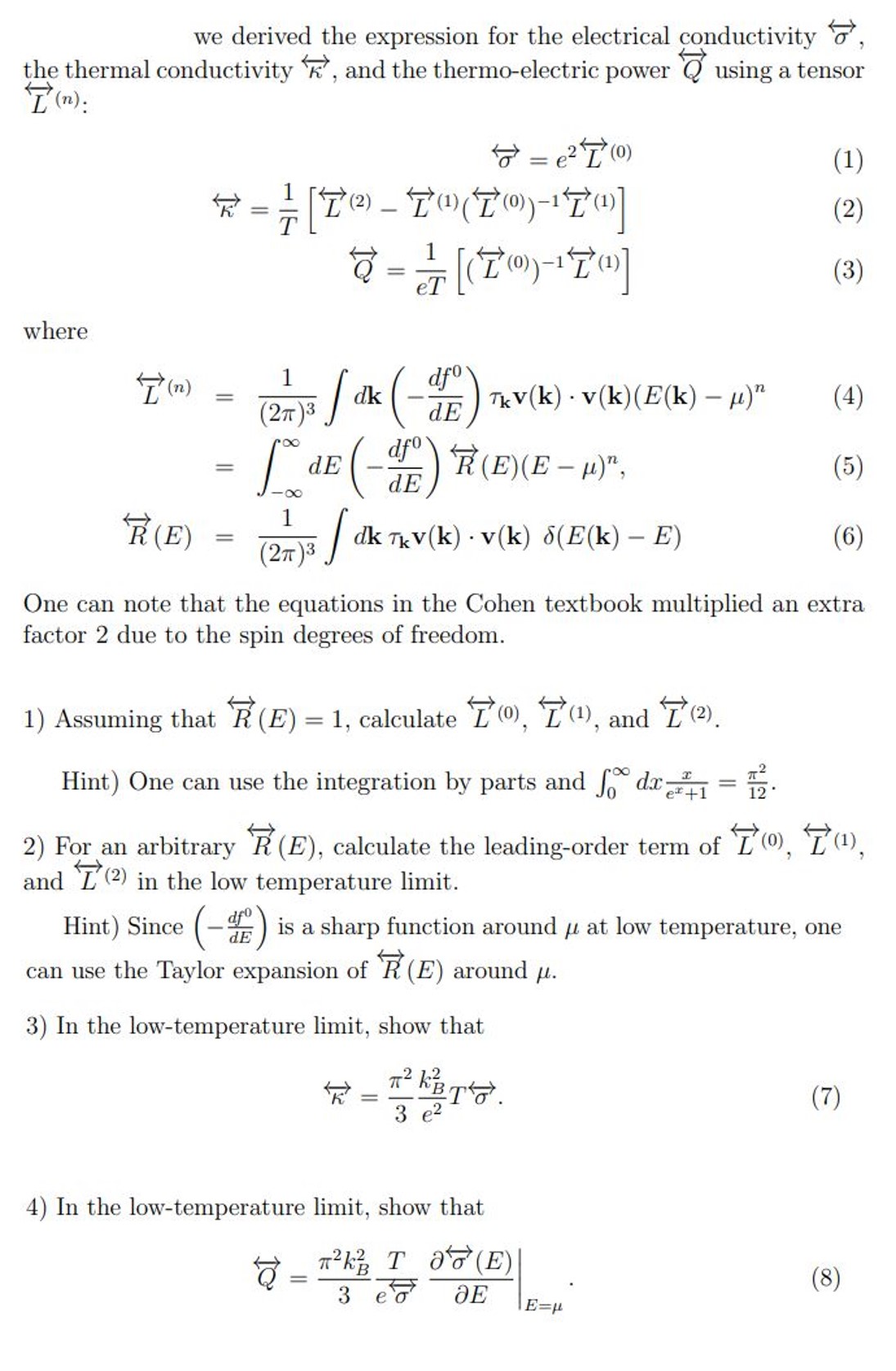 SOLVED: we derived the expression for the electrical conductivity σ ...