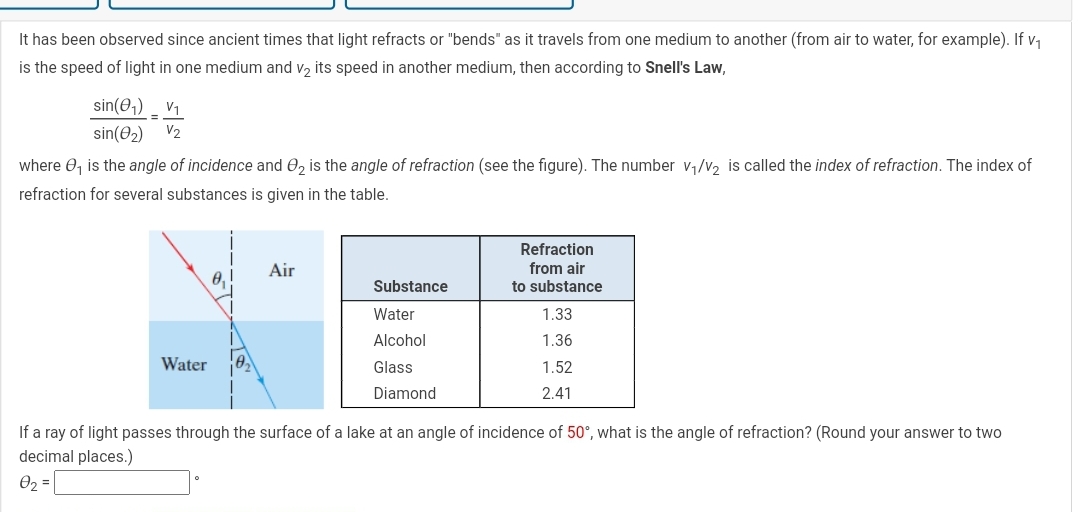 It has been observed since ancient times that light refracts or "bends ...