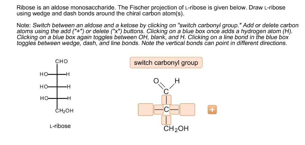 Ribose is an aldose monosaccharide. The Fischer projection of L-ribose ...