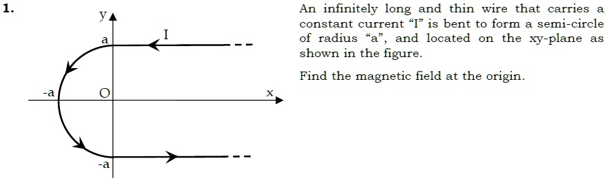 1. An infinitely long and thin wire that carries a constant current Ïïs ...