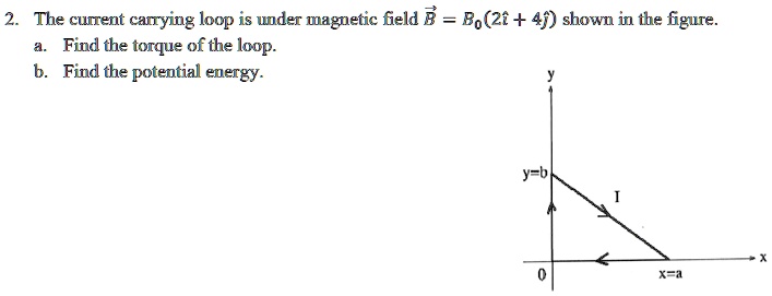 SOLVED: The current carrying loop is under a magnetic field B = Bo(2t ...