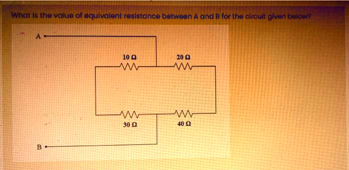 SOLVED: What is the value of equivalent resistance between A and B for the circuit given below ...