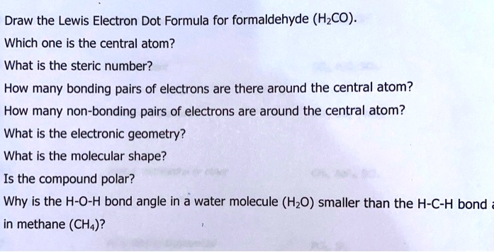 draw the lewis electron dot formula for formaldehyde hzco which one is ...