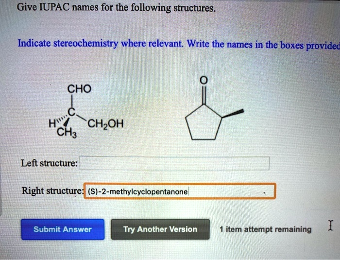 SOLVED: Give IUPAC names for the following structures. Indicate stereochemistry where relevant ...