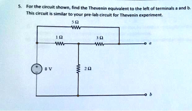 SOLVED: For the circuit shown, find the Thevenin equivalent to the left ...