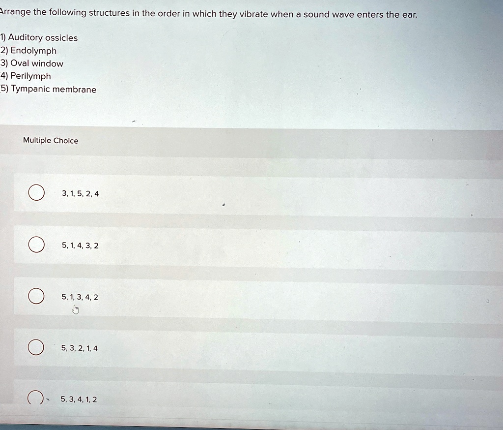 arrange the following structures in the order in which they vibrate ...