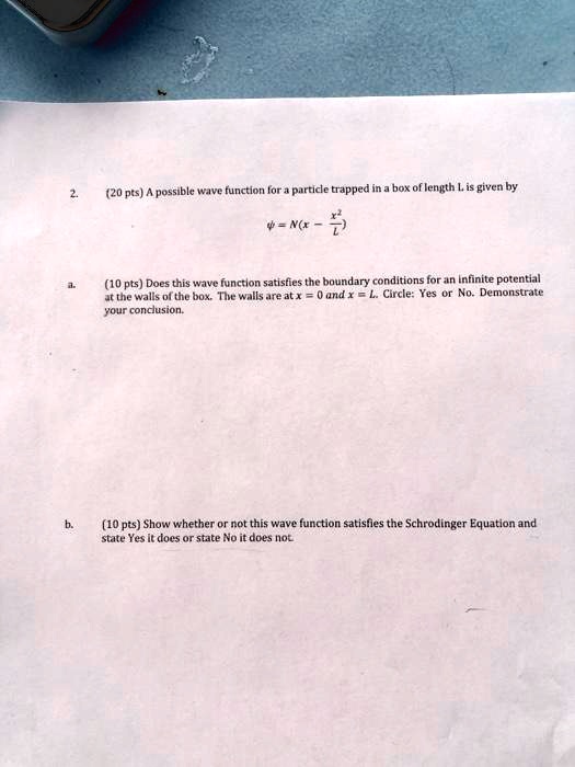 SOLVED: A possible wave function for a particle trapped in a box of length L is given by Î¨(x ...