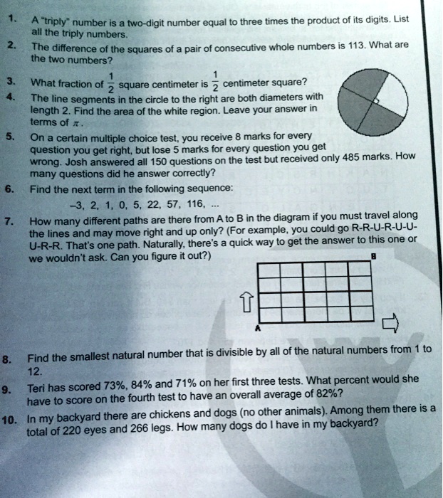 [GET ANSWER] a triply number is two digit number equa to three times ...