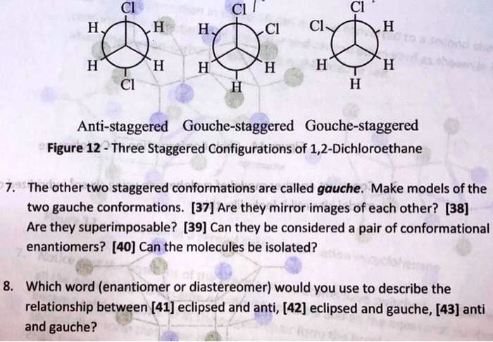 SOLVED:CI H Cl H_ CI H H" 'H CI H" H H H^ H Anti-staggered Gouche ...