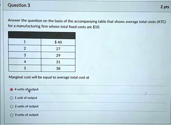 [GET ANSWER] Question 3 2 pts Answer the question on the basis of the ...