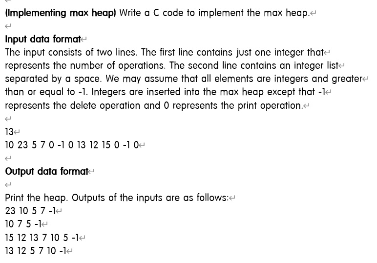 Solved Insert A Max Heap Void Pushelement Item Int N Int I If 3890