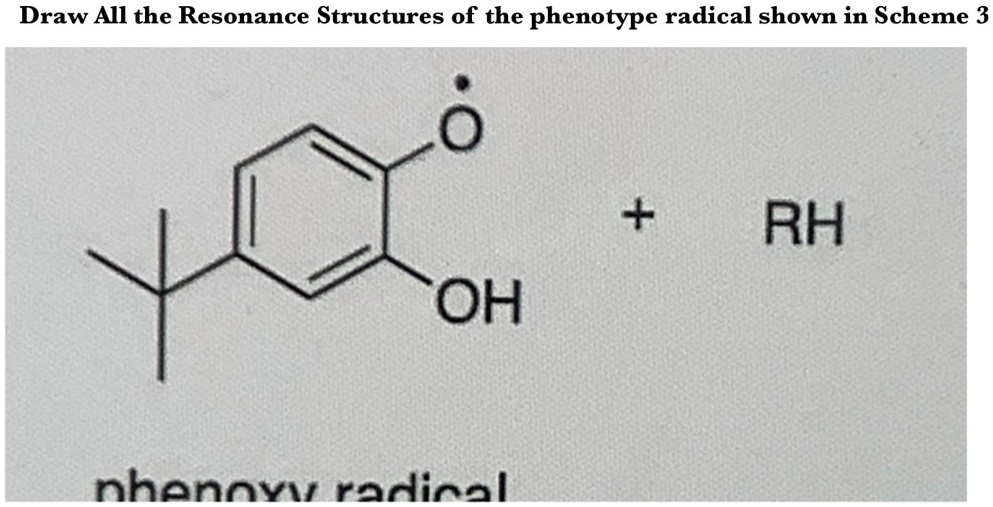SOLVED: Draw all the resonance structures of the phenyl radical shown ...