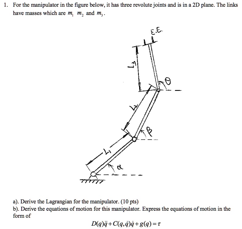 SOLVED: For the manipulator in the figure below, it has three revolute joints and is in a 2D ...