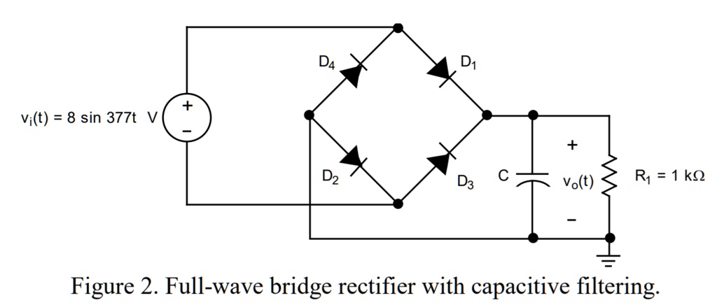 SOLVED: This exercise is to determine the output voltage characteristics of a full-wave bridge ...