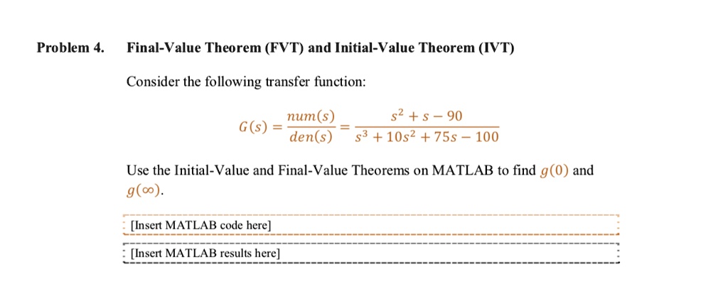 Solved Problem 4 Final Value Theorem Fvt And Initial Value Theorem 0939