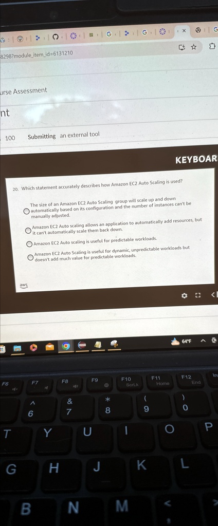 8298moduleitemid6131210 course assessment 100 submitting an external tool keyboard 20 which ...