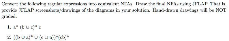 Solved Convert The Following Regular Expressions Into Equivalent Nfas 0978