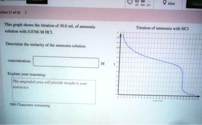 check stion 17 0f 20 this graph shows the titration of 300 ml of ...