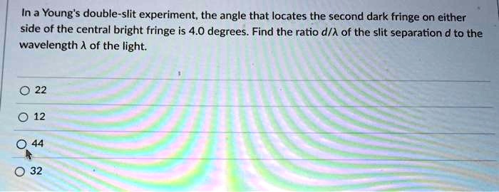 SOLVED: In a Young's double-slit experiment, the angle that locates the ...