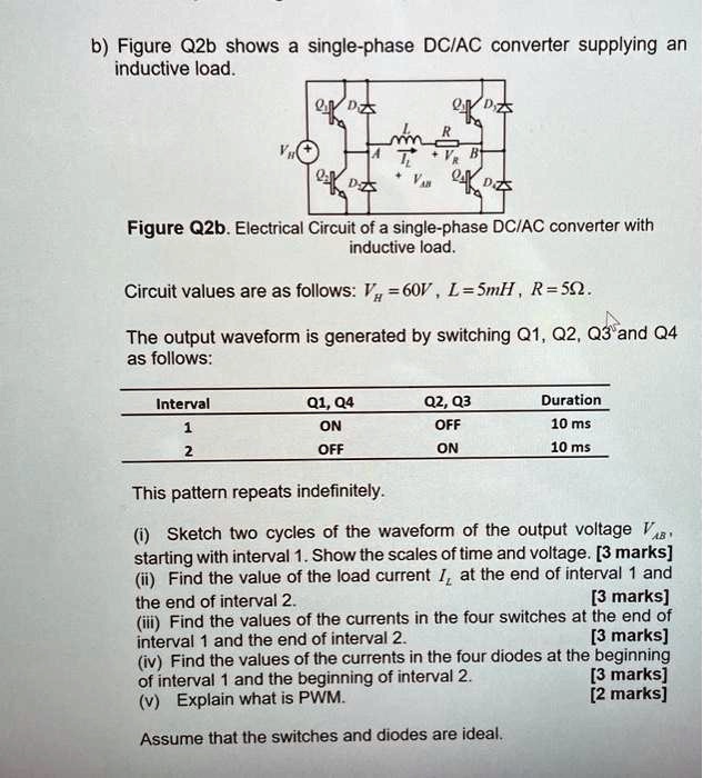 SOLVED: Texts: Figure Q2b shows a single-phase DC/AC converter ... SOLVED: Texts: Figure Q2b shows a single-phase DC/AC converter ...