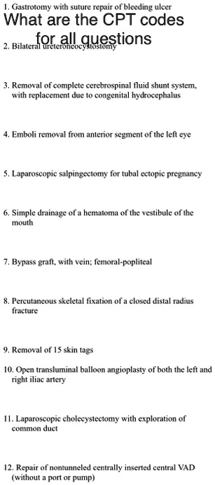 1 gastrotomy with suture repair of bleeding ulcer what are the cpt ...