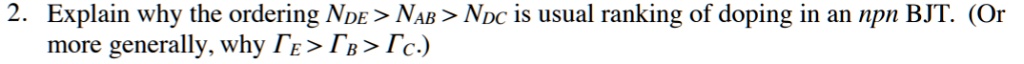 SOLVED: Explain why the ordering Npe > NAb > Npc is the usual ranking ...