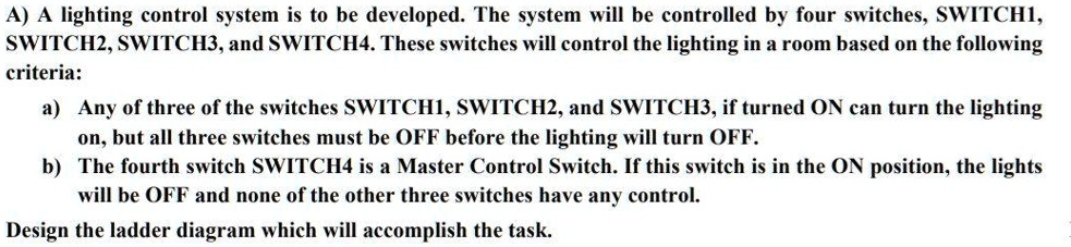 A) A lighting control system is to be developed. The system will be ...