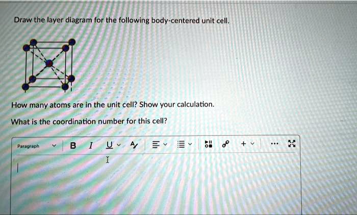 Draw the layer diagram for the following body-centered unit cell. How ...