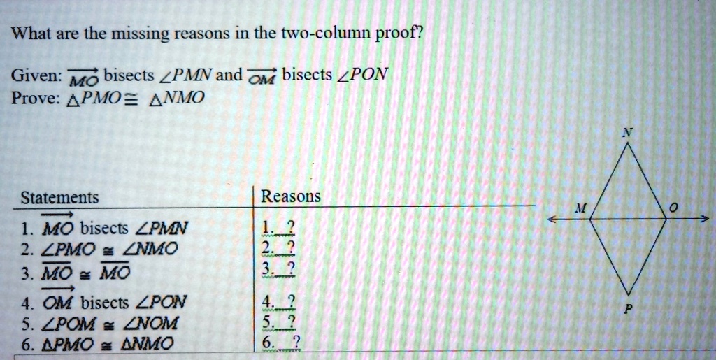 please help with 2 questions thank you show all work please what are the missing reasons in the ...
