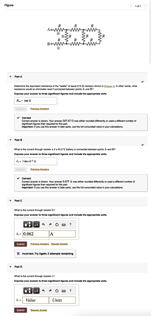 determine the equivalent resistance of the ladder of equal 215 omega ...