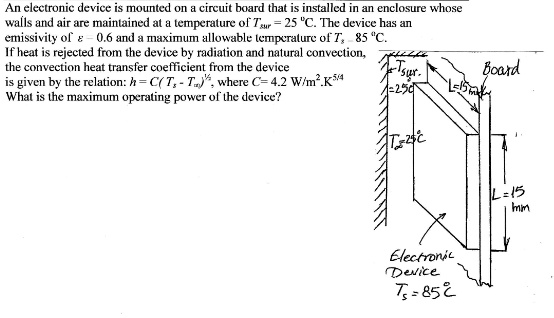 SOLVED: An electronic device is mounted on a circuit board that is installed in an enclosure ...