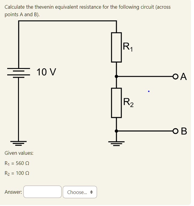 SOLVED: Calculate the Thevenin equivalent resistance for the following circuit (across points A ...