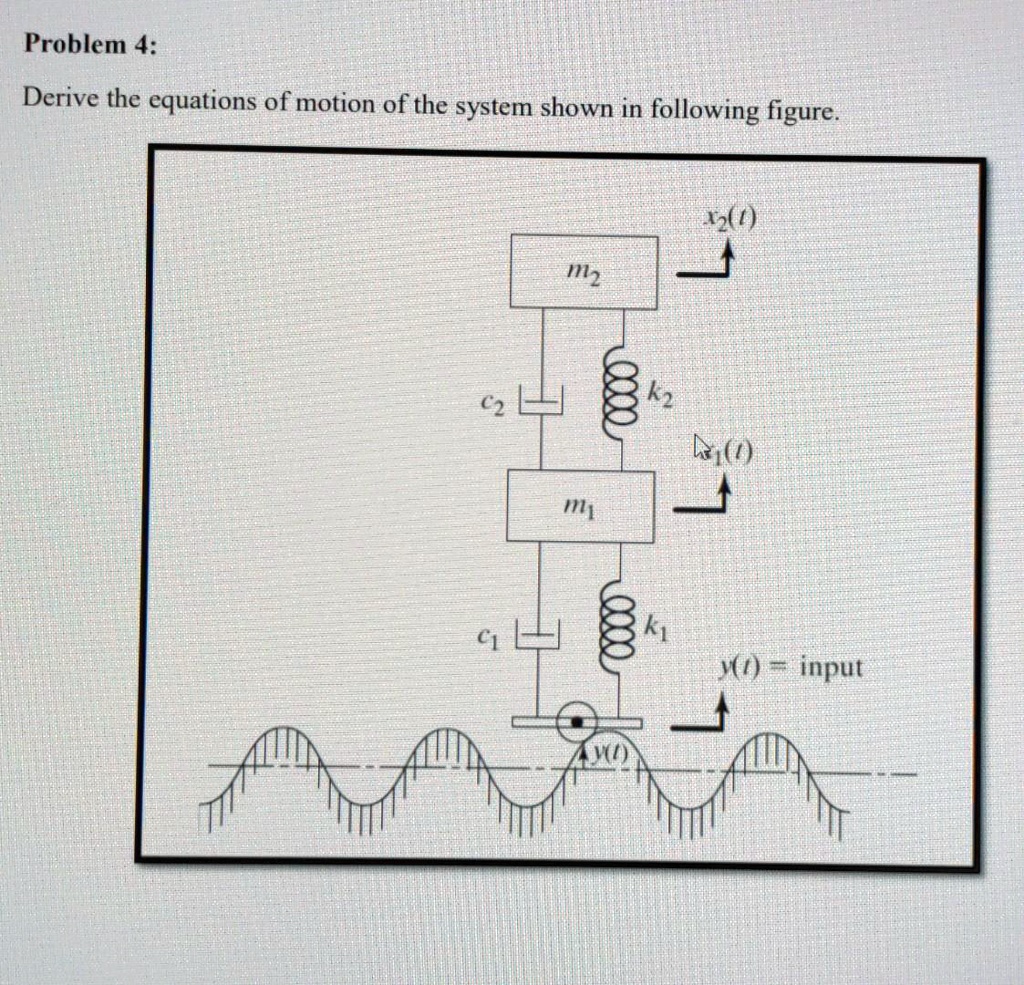 Solved Problem 4 Derive The Equations Of Motion Of The System Shown In Following Figure M2 K M