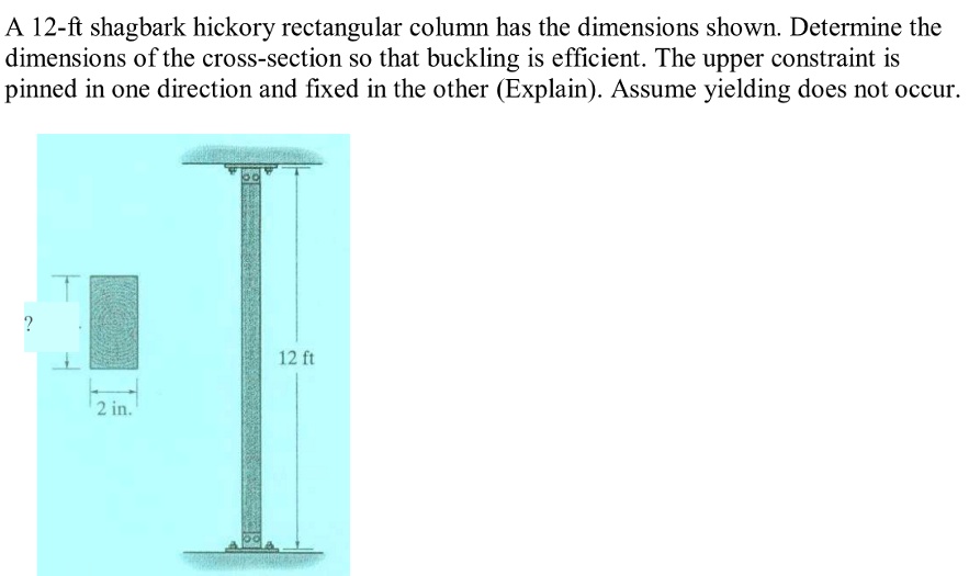 [GET ANSWER] A 12-ft shagbark hickory rectangular column has the ...