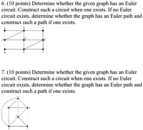 Solved 6 10 Points Determine Whether The Given Graph Has An Euler Circuit Construct Such A