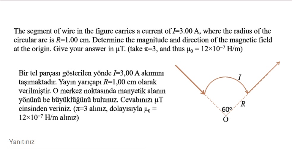 the segment of wire in the figure carries a current of 300 a where the ...