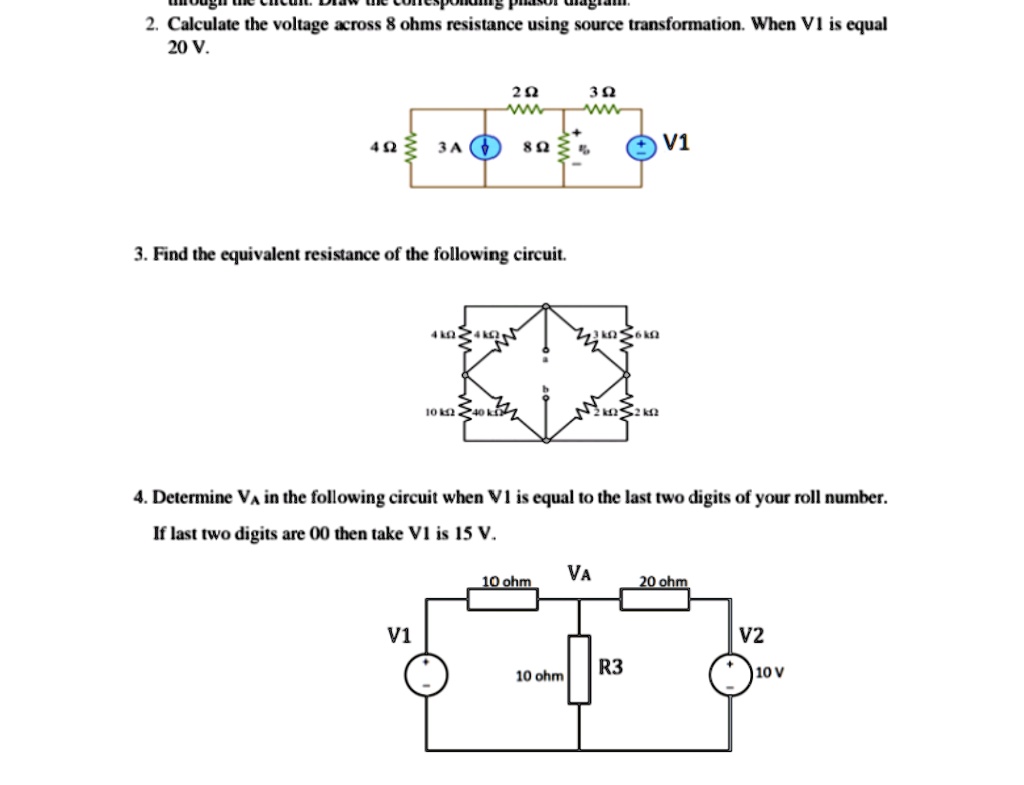 SOLVED: Calculate the voltage across 8 ohms resistance using source transformation. When VI is ...