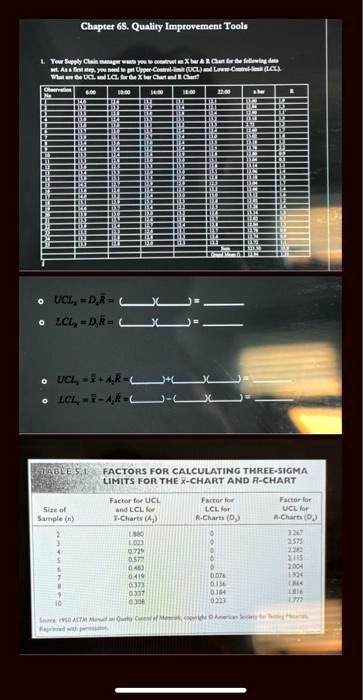 SOLVED: Please answer the right questions (UCL and LCL) Chapter 6 ...