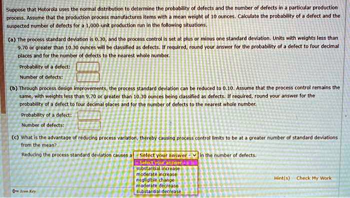 SOLVED: Suppose that Motoroia uses the normal distribution to determine the probability of ...