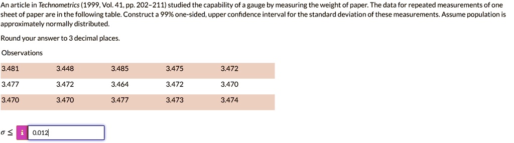 SOLVED: An article in Technometrics (1999,Vol.41,pp. 202-211) studied ...