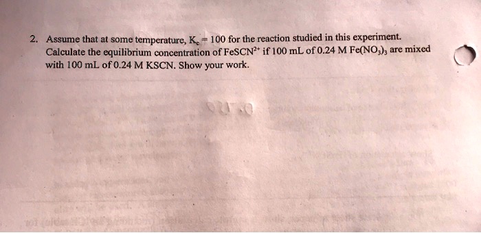 assume that at some temperature ke 100 for the reaction studied in this ...