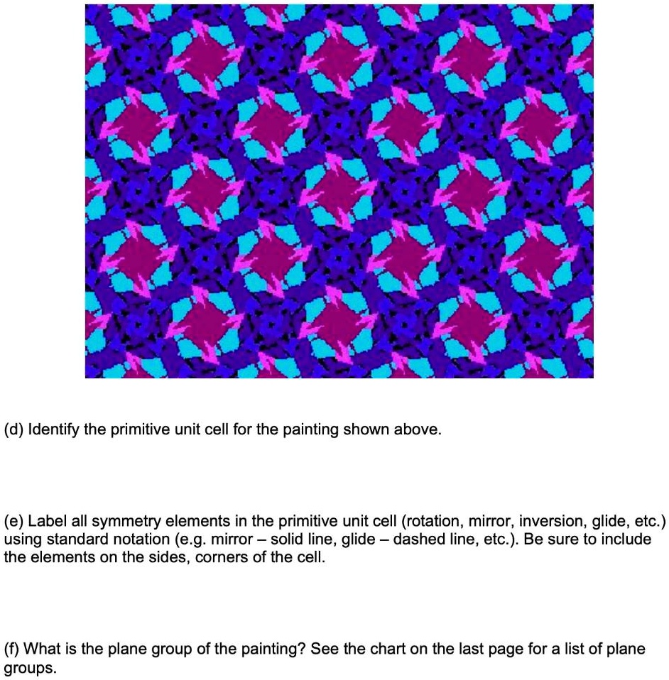 SOLVED: (d) Identify the primitive unit cell for the painting shown ...