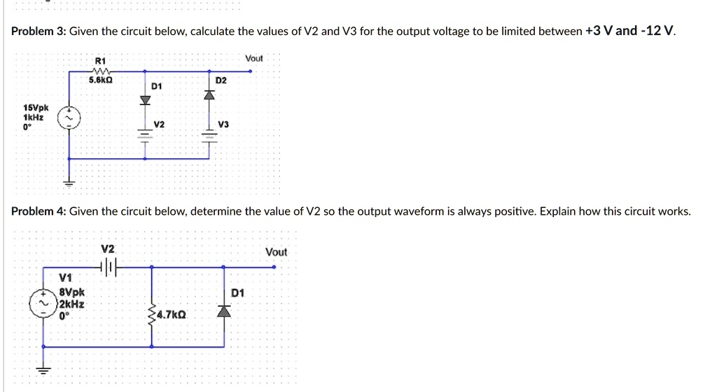 SOLVED: Can i get clear original organise work out of this problem. Problem 3: Given the circuit ...