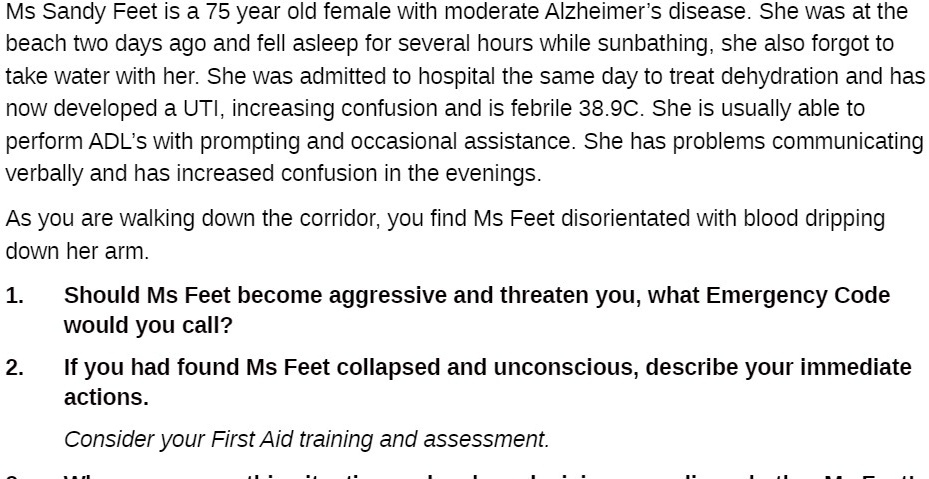[GET ANSWER] ms sandy feet is a 75 year old female with moderate ...