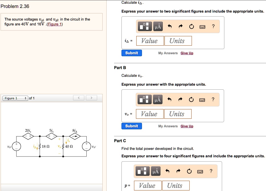 SOLVED: A) Find i delta. B) Calculate v0. C) Find the total power ...