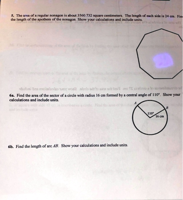 SOLVED: The area of a regular nonagon is about 3560.732 square centimeters. The length of each ...