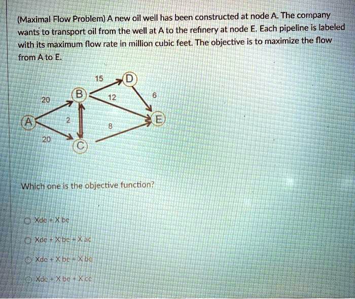 maximal flow problem a new oil well has been constructed at node athe ...