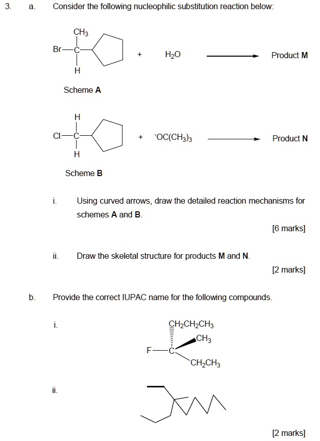 consider the following nucleophilic substitution reaction below ch3 hzo ...