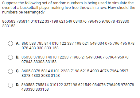 SOLVED: Suppose the following set of random numbers is being used to simulate the event of a ...